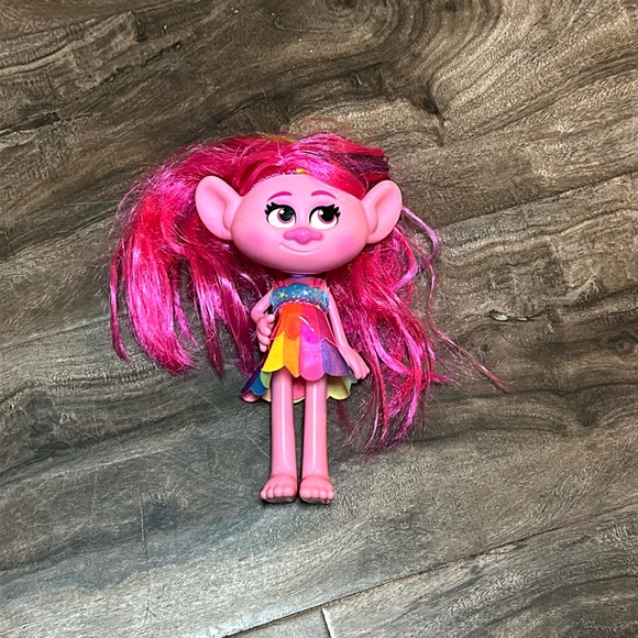 Toys | Poppy Pink Troll Doll With Rainbow Dress Dreamworks | Poshmark